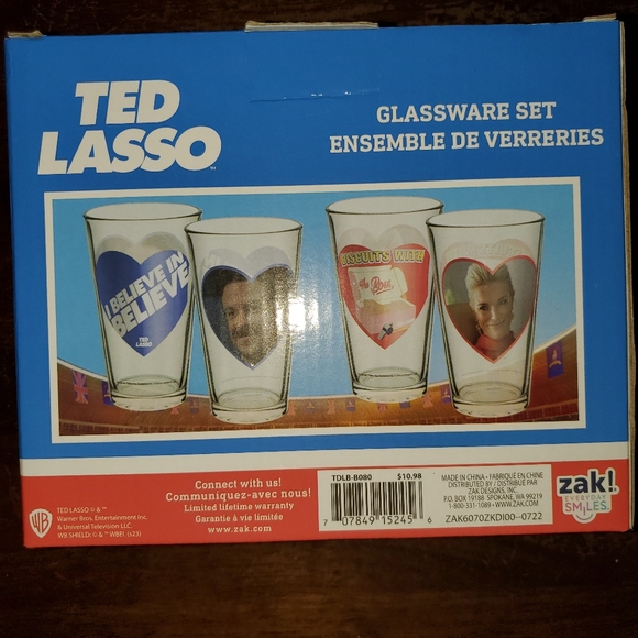 Zak | Kitchen | Ted Lasso 2piece Glass Set 6oz Zak Designs | Poshmark